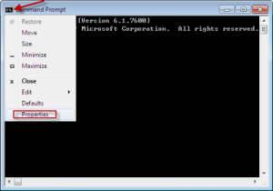 Small font of command window (cmd) on Windows 7